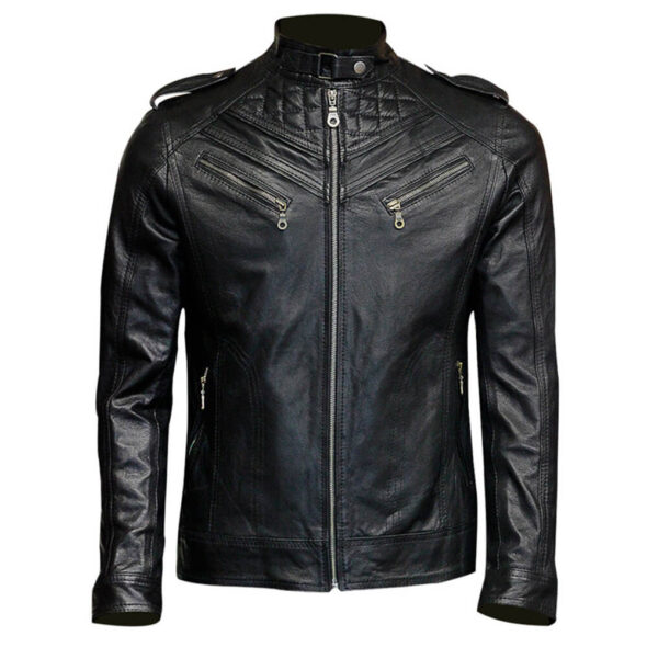 Men's Vintage Retro Biker Leather Jacket - Clara Leather