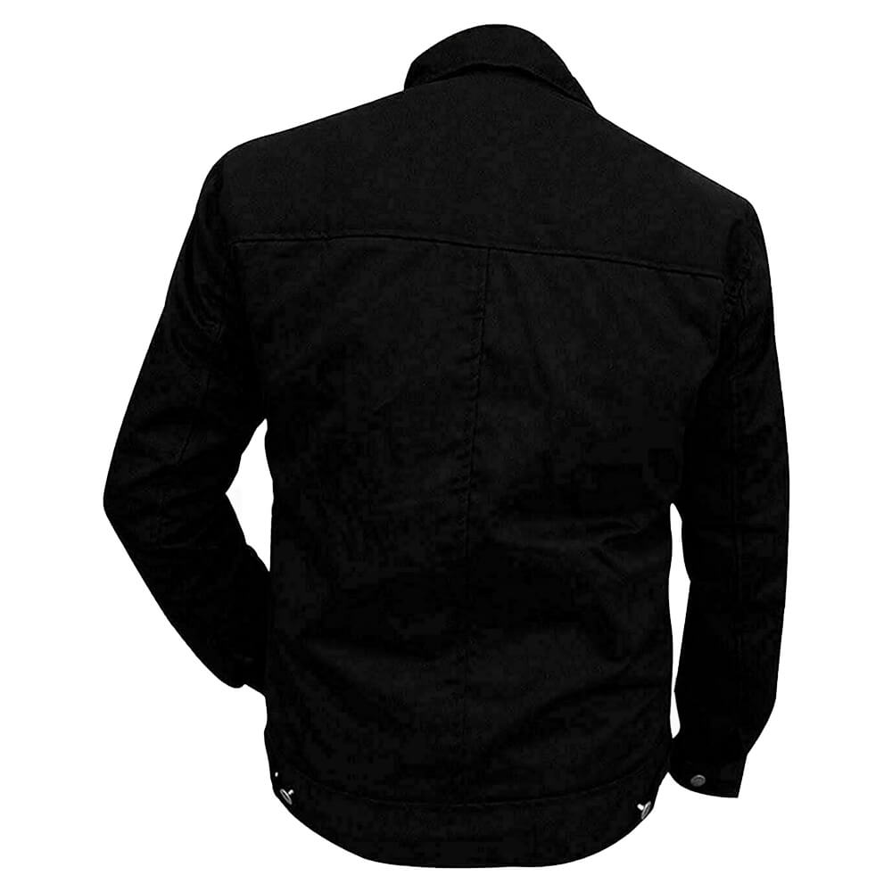 Mens Rip Wheeler Black Denim Jacket - Clara Leather